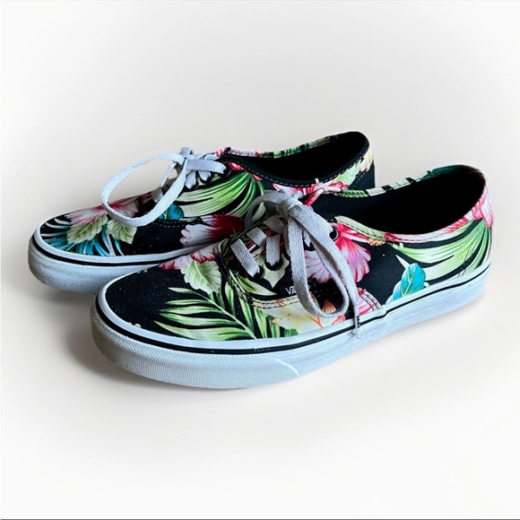 Vans | Shoes | Vans Authentic Floral Tropical Skate Sneakers Womens ...